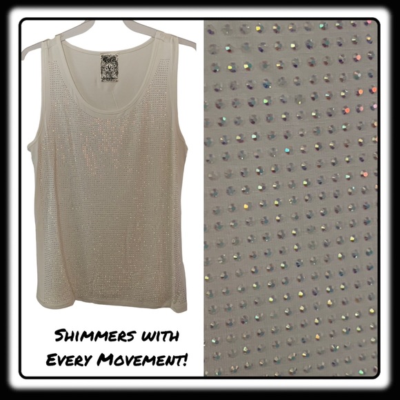 Vocal | Tops | Nwt Vocal Ivory Rhinestone Tank Size Small Gorgeous And ...